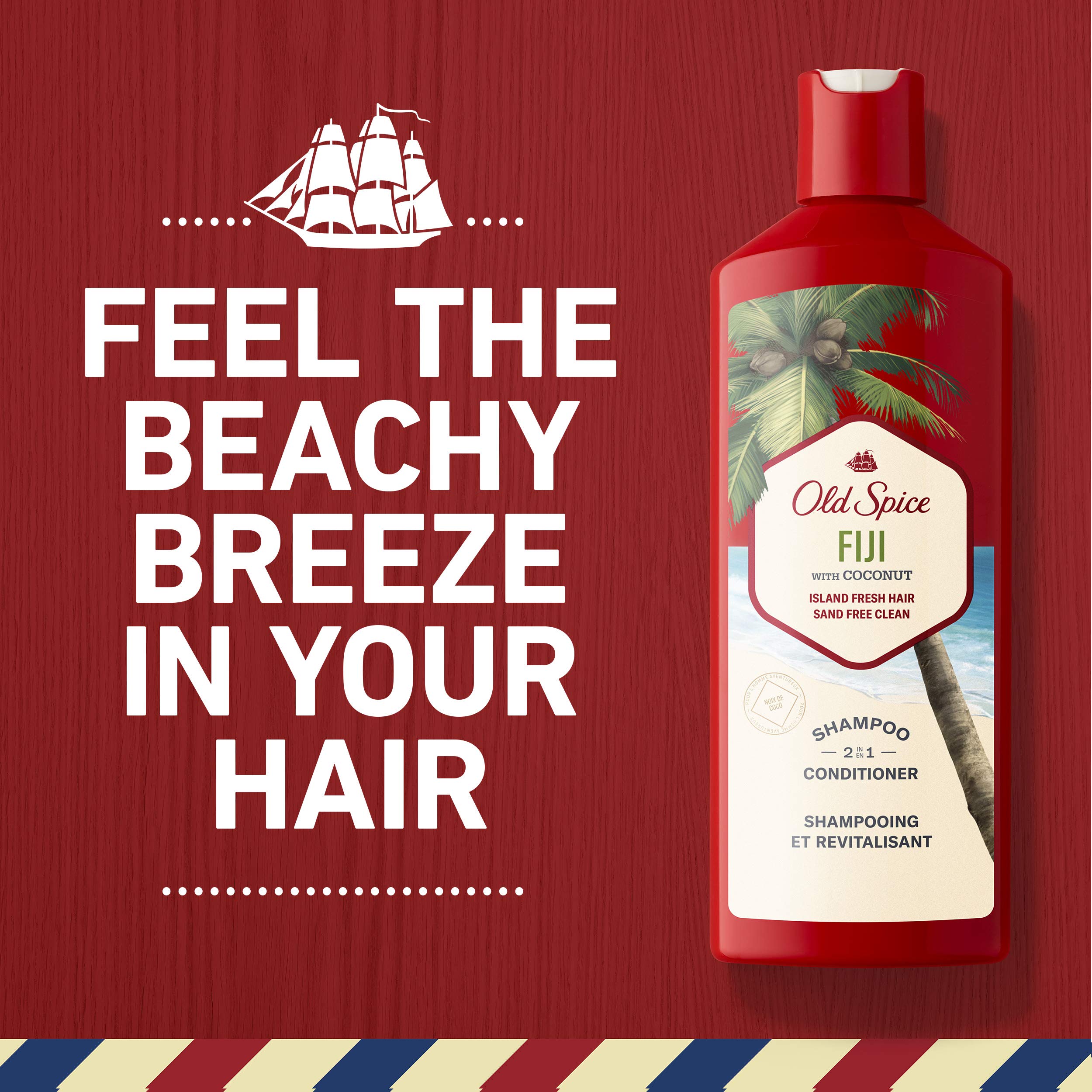 Old Spice Fiji 2in1 Shampoo and Conditioner for Men, 13.5 fl oz, 5.449 Fl oz