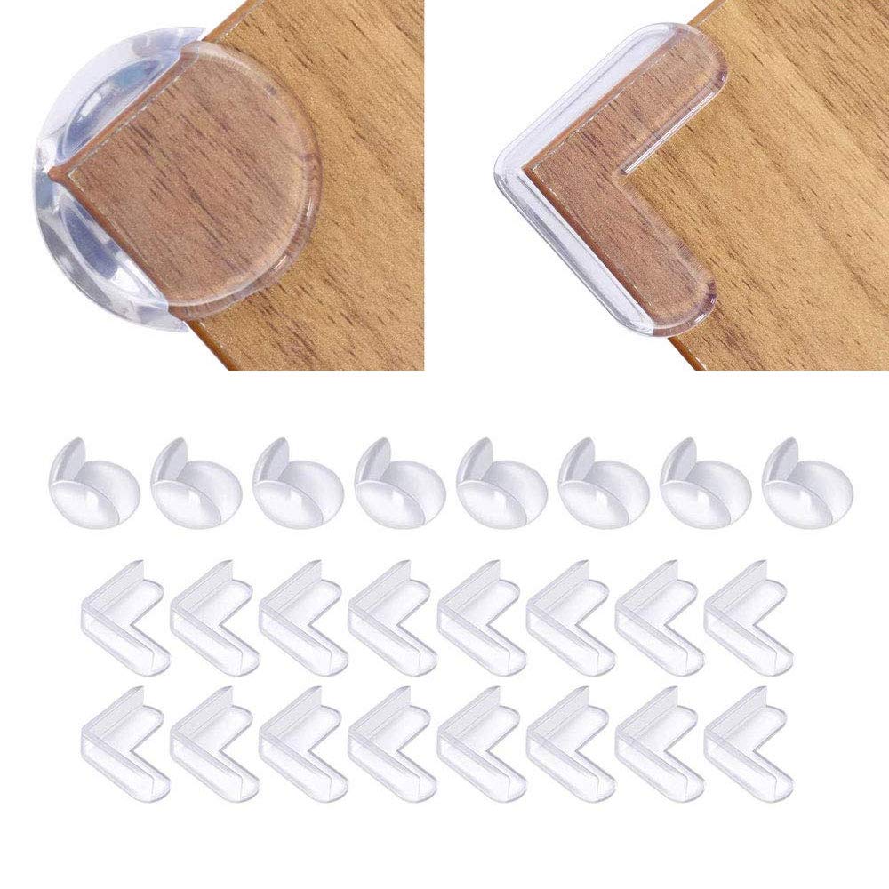 24 Pack Corner Cushions,Baby Proofing Corner Guards, Transparent Corner Edge Protector for Furniture,Table,Bed