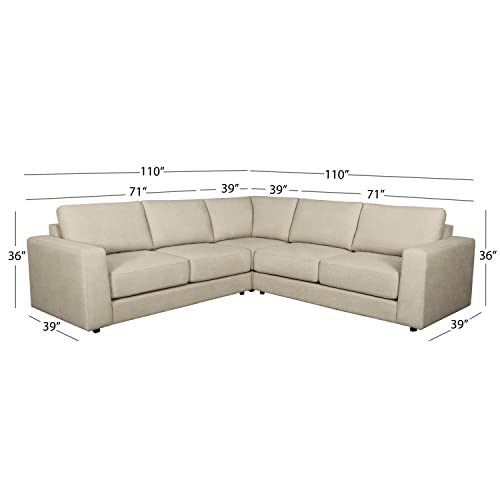 Abbyson Living Elliot Sofa - Transitional Design, Fabric, Stain Resistant, Sand
