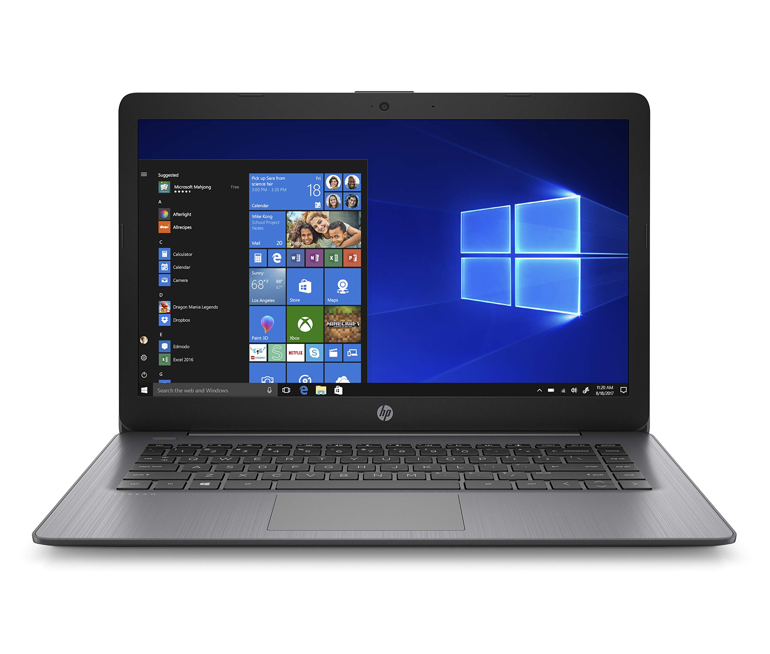 HP Stream 14-inch Laptop, Intel Celeron N4000, 4 GB RAM, 32 GB eMMC, Windows 10 Home in S Mode With Office 365 Personal For 1 Year (14-cb182nr, Brilliant Black) (9MV72UA#ABA)