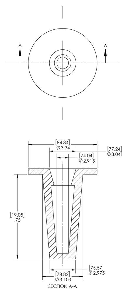 Caplugs T-53 T Series – Plastic Tapered Cap and Plug, 100 Pack, Red LD-PE, Cap OD 2.915" x Plug ID 3.103" Protective Closures, Dust and Moisture Seals, MIL Spec, SAE Fittings, Hydraulic, EZ Remove