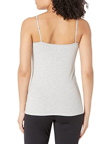 Amazon Essentials Women's Slim-Fit Camisole (Available in Plus Size), Pack of 4, Black/Charcoal Heather/Light Grey Heather/White, Large
