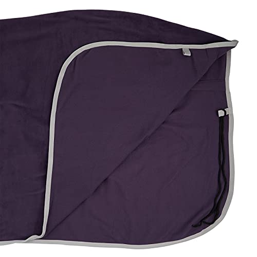 HORZE Turin Combo Fleece Blanket - Purple - 81 in