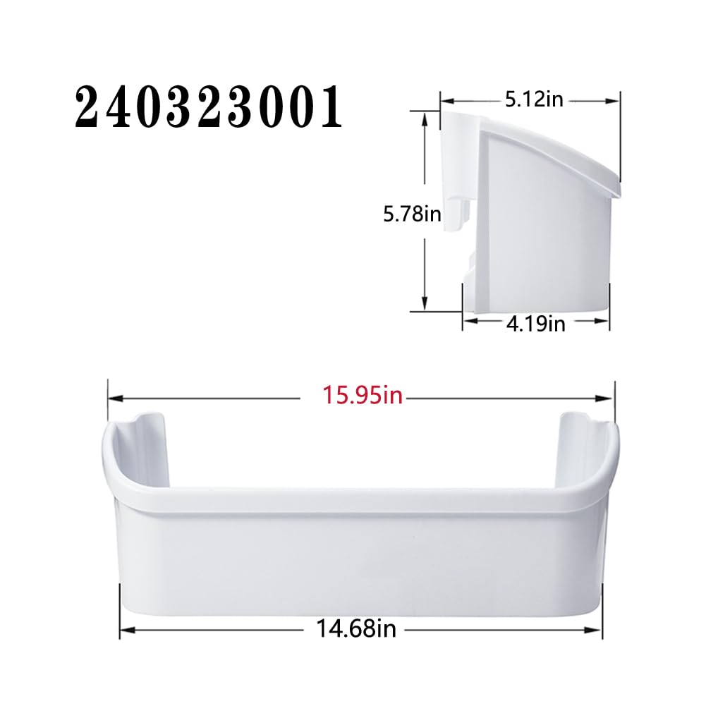240323001 Refrigerator Door Bin, Refrigerator Side Shelf Replacement Part, (15.95in long), Fit for frigidaire kenmore, Replace AP2115741, PS429724, AH429724, 240323007, (DON’T fit freezer door)