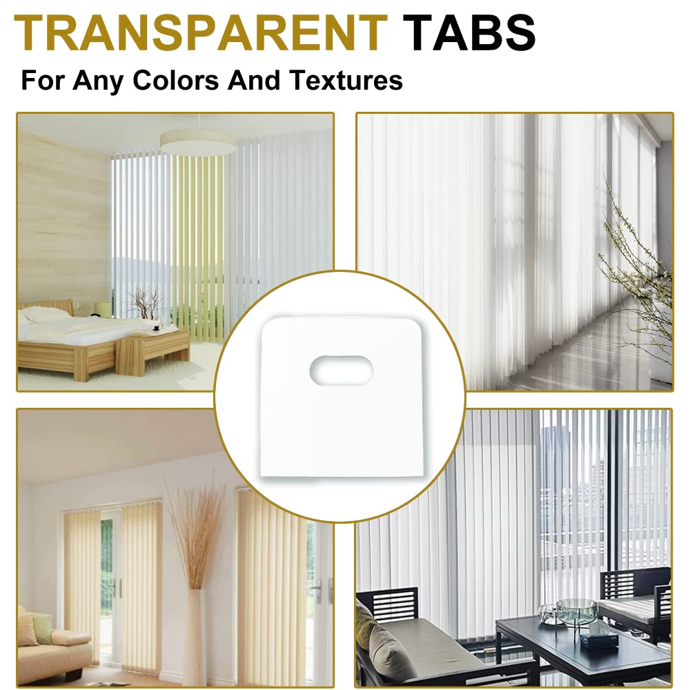25 Sets (50 Pieces) of Clear Vertical Blind Repair Tabs/Vertical Blind Tabs/Blind Fixer Tabs for Vertical Blinds Replacement Slats