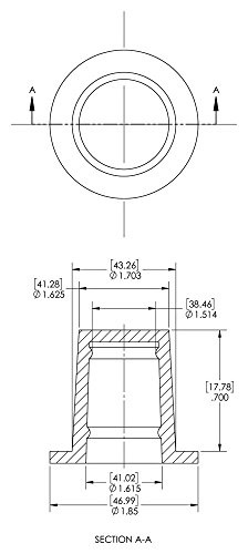 Caplugs ZTV20Q1 Plastic Tapered Vinyl Cap and Plug. TV-20, PVC, Cap OD 1.514" Plug ID 1.703", Red (Pack of 30)