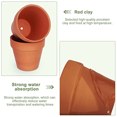 KOAMLY 20pcs 3 InchTerra Cotta Plant Nursery pots Mini Planters with Drains, Succulent Seedling Planters Best Gift for Aunt in Home Office, Window Sill, Wedding Decor