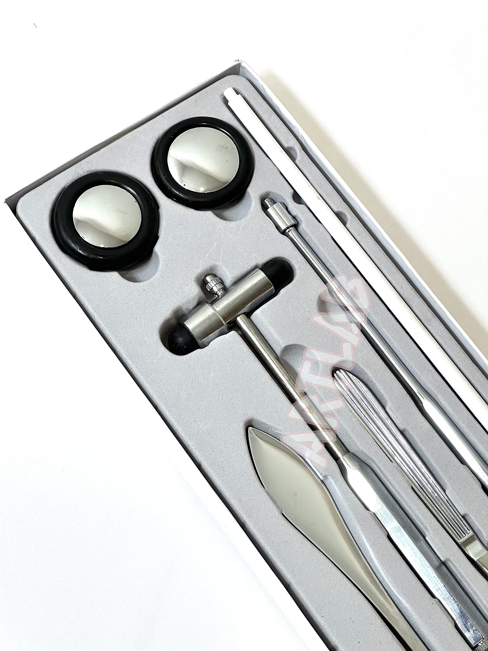 ArTLab-Neurological Percussion Set-Reflex Hammer Instrument Set, Includes Pinwheel, Babinski Hammer,Taylor Buck Hammer,Diagnostic Kit for Nurses,EMS,Students (Set of 7 Black)