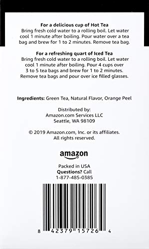Amazon Brand - Happy Belly Citrus Green Tea Bags, 20 Count