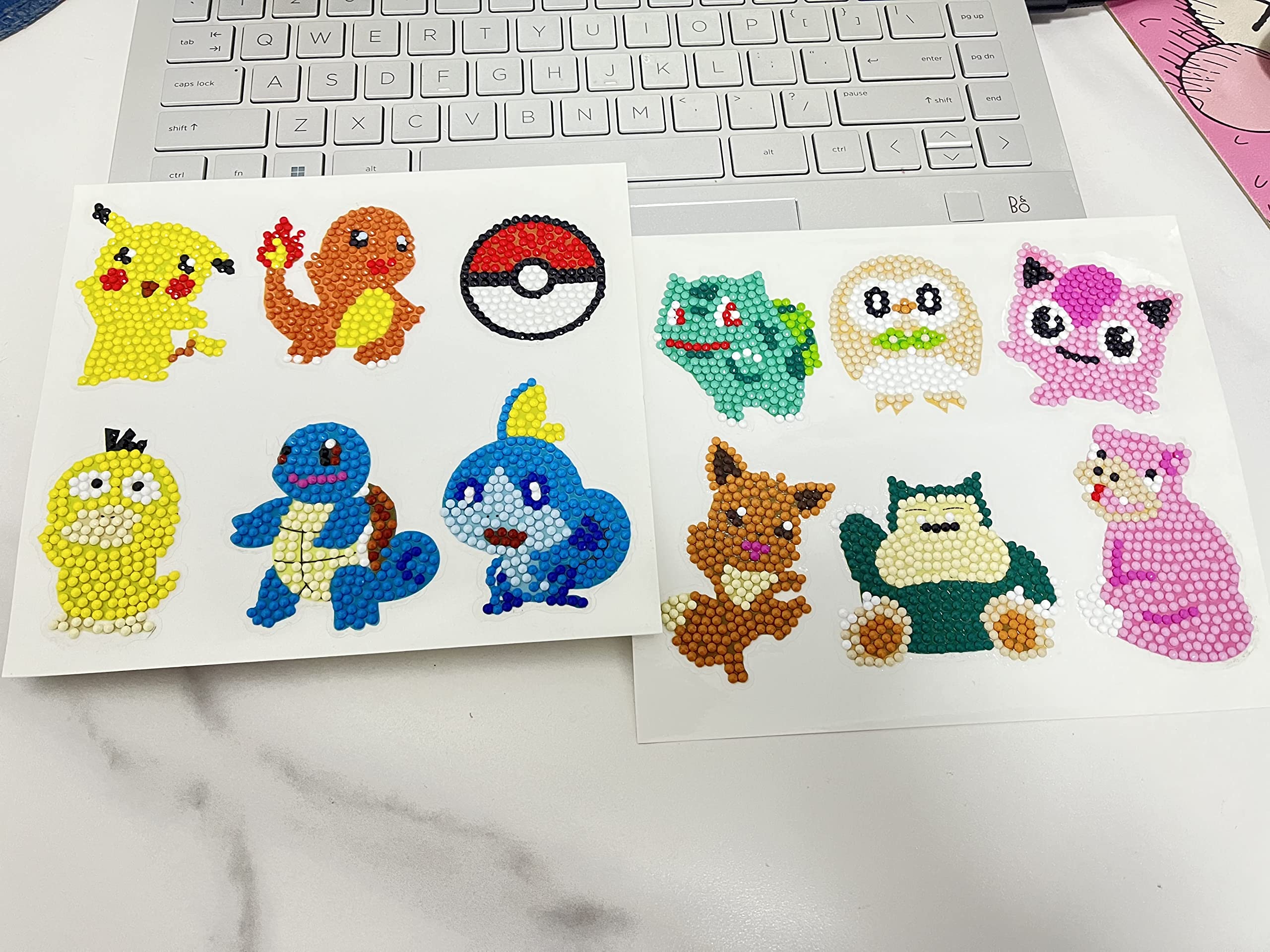 Anylife 24 PCS Diamond Painting Stickers Kits for Kids, 5D Paint by Numbers Diamonds Mosaic Stickers for Adult Beginners
