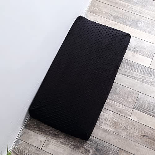 Changing Pad Cover Super Soft Minky Dots Skin-Friendly Breathable Wipeable Changing Table Sheets for Baby Boy and Baby Girl (Black)