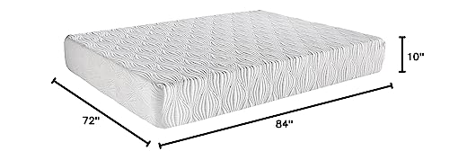 AC Pacific VISCO Gel Gel Infused Polyester Memory Foam Mattress Made in USA, California King Deluxe, White