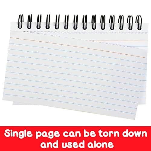 Koogel 400 Pages Index Card, 3 x 5 Inch White Learning Card Note Cards 8 Pack of White Paper Ring Index Cards Bulk Index Cards for Home School Office