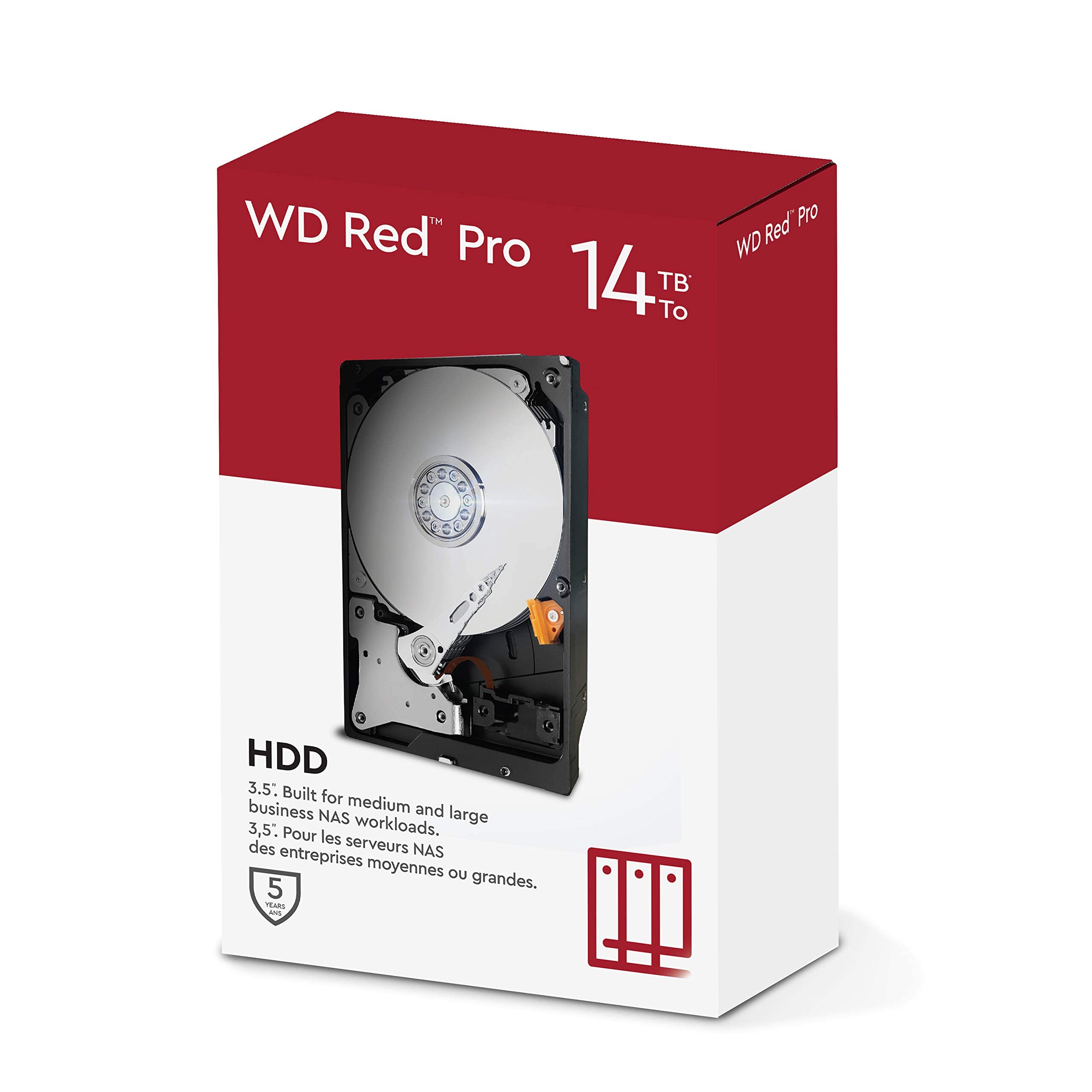 WD Red Pro 14TB NAS 3.5" Internal Hard Drive - 7200 RPM Class, SATA 6 Gb/s, CMR, 512MB Cache