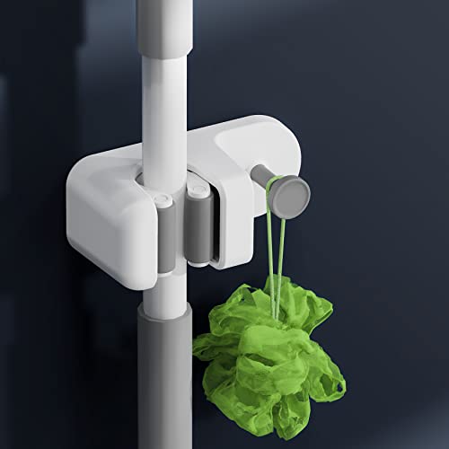 CORNERIA Broom Mop Holder Tidy Organizer 1 pcs, Wall Mounted Organizer for Brush Mop and Broom Tool Storage - Fit Kitchen, Garage, Garden, Landry, Bathroom Organization and storage