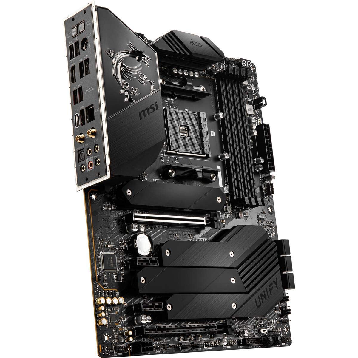 MSI MEG B550 UNIFY Gaming Motherboard (AMD AM4, DDR4, PCIe 4.0, SATA 6Gb/s, Dual M.2, USB 3.2 Gen 2, HDMI, Wi-Fi 6 AX, ATX, AMD Ryzen 5000 Series Processors)