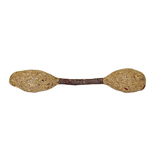 Hay Barbells - Healthy Natural Chew Treat - Oat Hay, Rose Hips, Calendula Flowers, Apple Branches - Rabbits, Guinea Pigs, Chinchillas, Degus, Hamsters, Rats, Squirrels & Other Small Pets