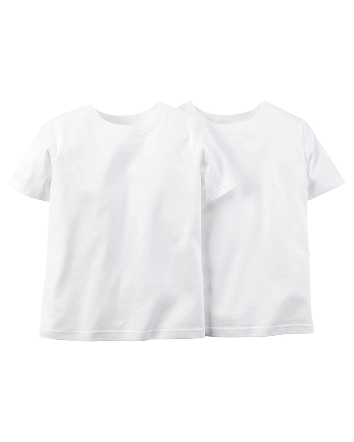Carter's Boy`s Short Sleeve 2-Pack Cotton Undershirts (4-5T, White (D31G017) / White/White)