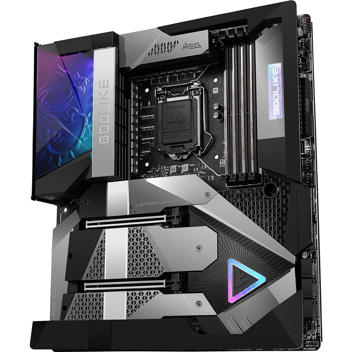 MSI MEG Z590 GODLIKE Gaming Motherboard (E-ATX, 11th/10th Gen Intel Core, LGA 1200 Socket, DDR4, PCIe 4, SLI/CFX, M.2 Slots, Thunderbolt, Wi-Fi 6E, Mystic Light RGB)
