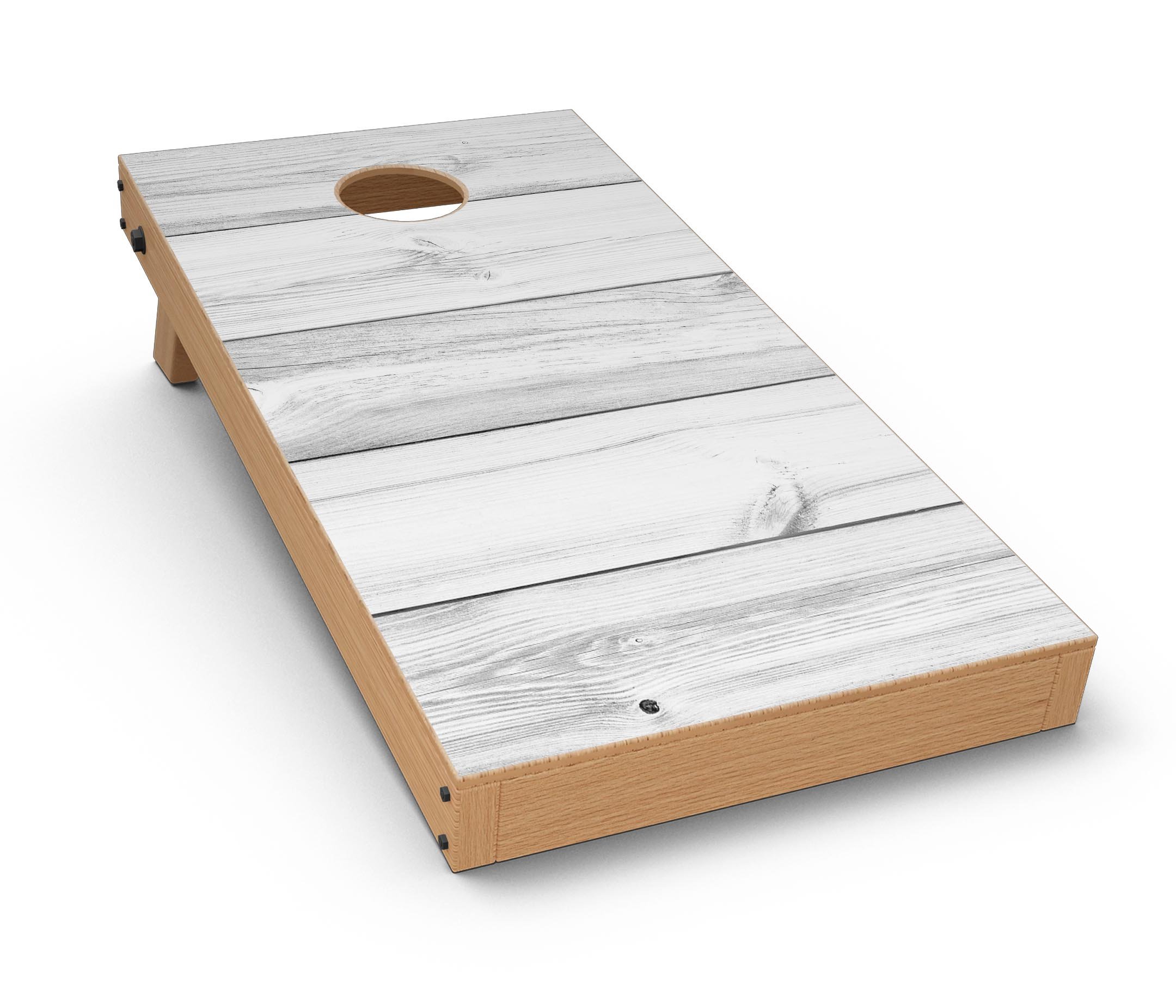 Design Skinz Wood Skin Set for Cornhole (Skin Only) - White & Gray Wood Planks
