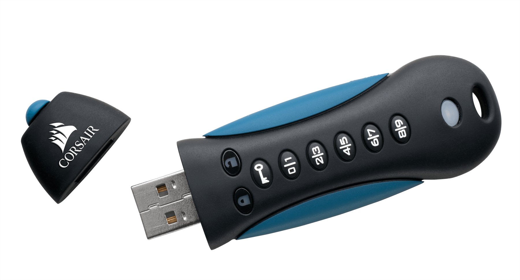 Corsair CMFPLA3B-64GB Padlock 3 - USB Flash Drive - 64 GB, Blue, Black/Blue