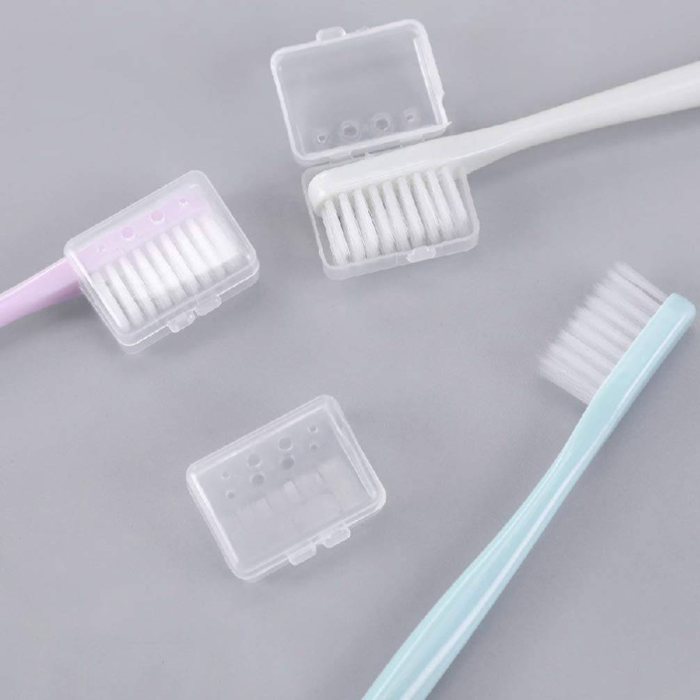 Healifty Long Handle Toothbrush 20pcs Ultra Soft Toothbrushes with Head Cover Manual Small Head Toothbrushes for Home Travel Hotel (Green Pink) Extra Soft Toothbrush