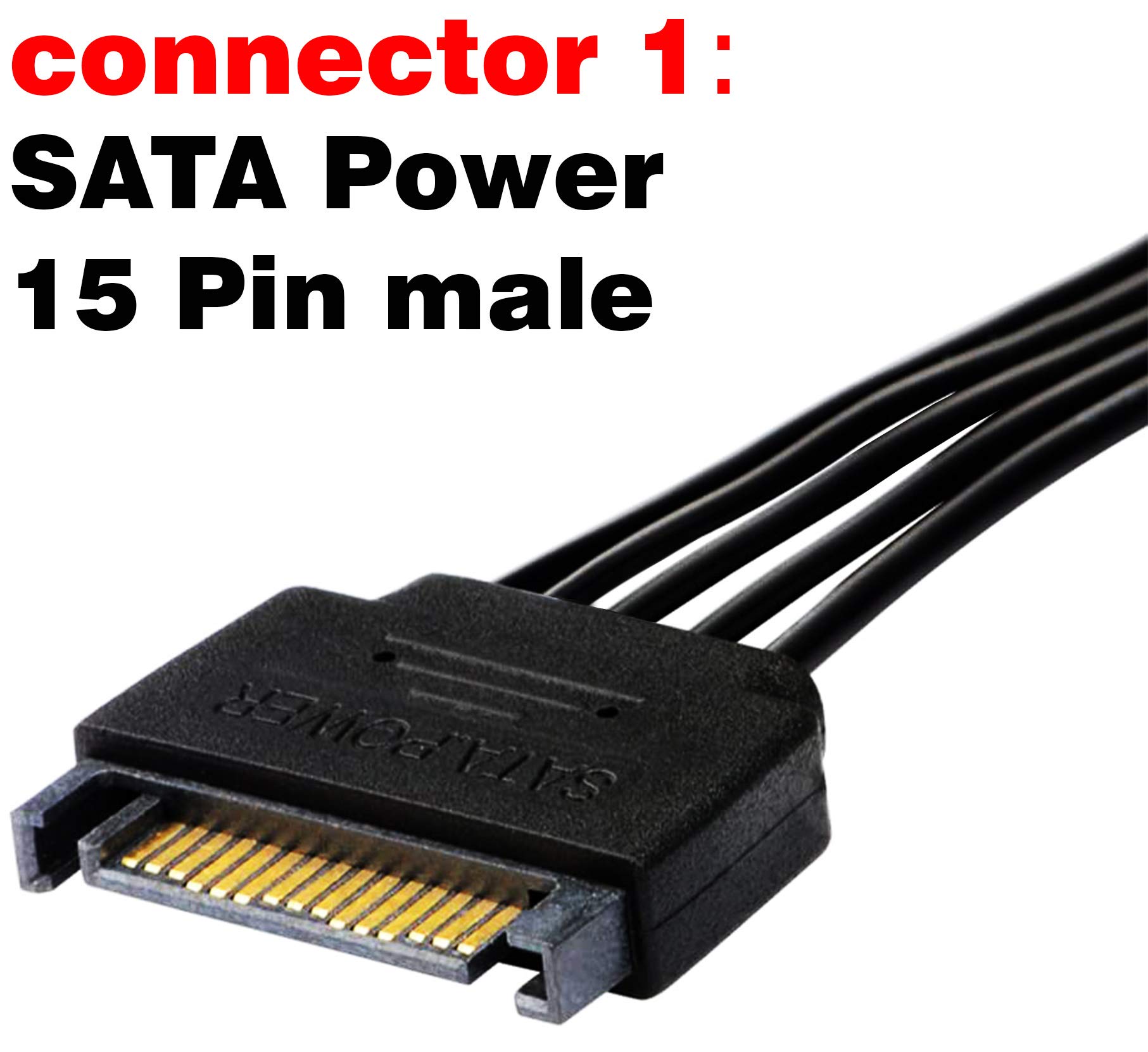 TeamProfitcom SATA Power Extension Cable, 15 Pin SATA Male to Female Extender Power Cable Adapter for Hard Drive Disk HDD, SSD (2 Pack) 24 Inches