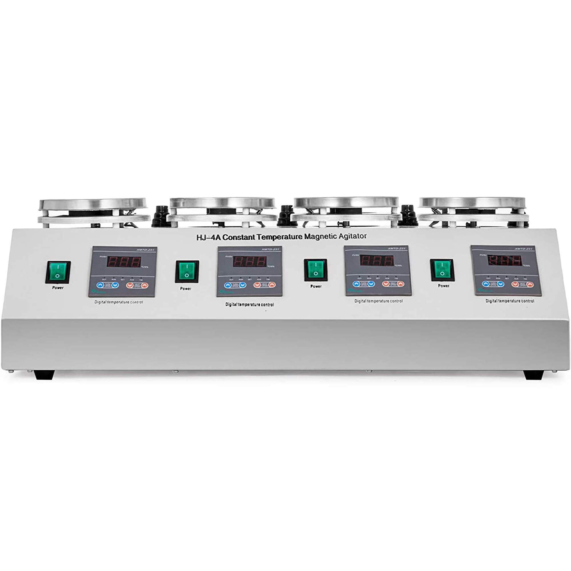 2/4/6 Heads Magnetic Stirrer, Multi Unit Digital Thermostatic Magnetic Mixer,Electric Lab Magnetic Mixer with Stirring Bar,Digital Magnetic Stirrer with Support Stand,20-1000ml per Cylinder