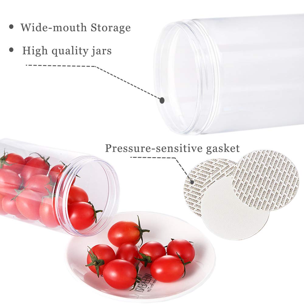 OJYUDD 12 Pack Clear Plastic Jars with Lids,Plastic Containers with Lids for Cosmetics, Lotions, Body Butters, Slime & Beauty Products(9.5 oz)
