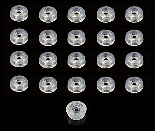 20 Small Clear Round Rubber Feet W/SCREWS- .250 H X .671 D - Made in USA - Food Safe Cutting Boards Electronics Crafts #