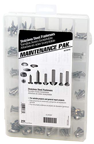 252 pc Hillman #8130105 Maintenance Pak - Stainless Steel Fasteners Pack - Screws, Washers, Bolts