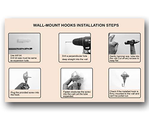 IndianShelf Bathroom Wall Hooks | Black Unique Wall Mounted Coat Hanger | Ceramic Coat Hook Wall | Double Loop Double Robe Hook [8.89 cm]