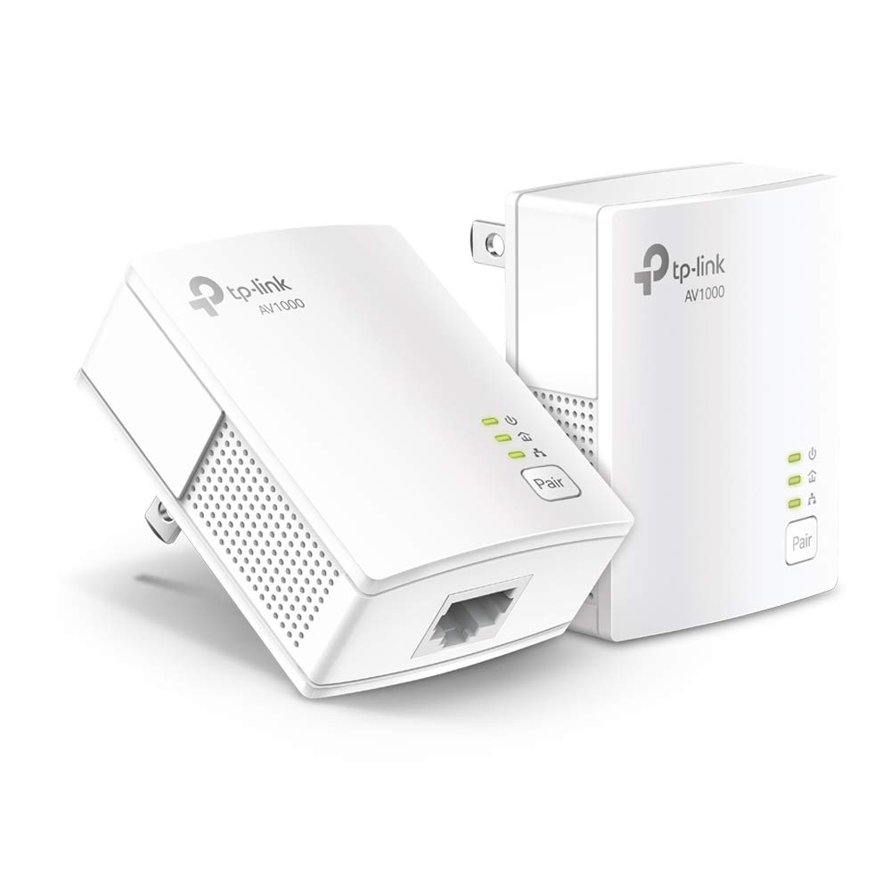 TP-Link AV1000 Powerline Starter Kit (TL-PA7017 KIT) - Gigabit Port, Plug&Play, Ethernet Over Power, Nano Size, Ideal for Smart TV, Online Gaming, Wired Connection Only (Renewed)