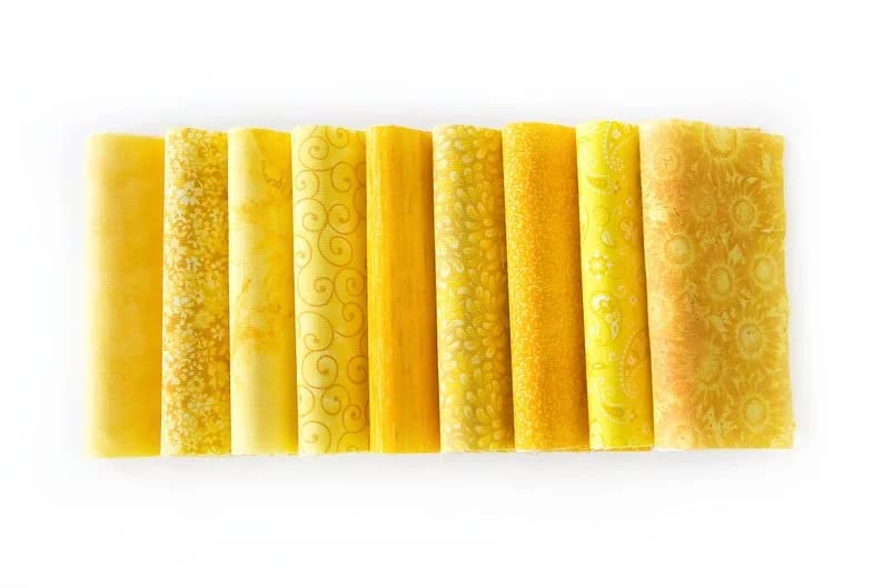 20 Strips, It's All Yellow Cute Jelly Roll 2.5 inch pre-Cut 100% Cotton Fabric Quilting Strips