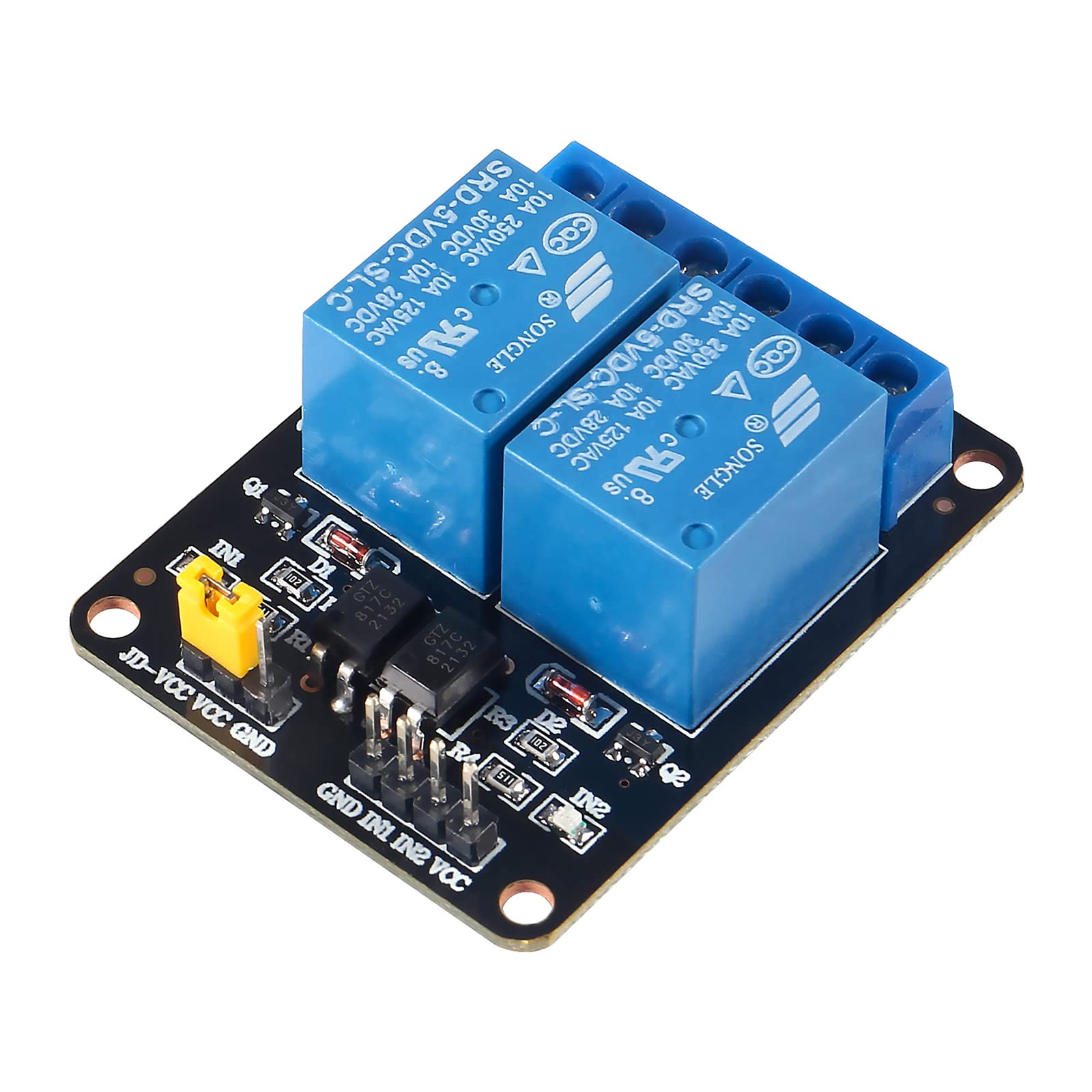 4pcs 5V 2 Channel 5V Relay Module with Optocoupler Low Level Trigger Expansion Board Compatible with R3 MEGA 2560 1280 DSP ARM PIC AVR STM32 for Raspberry Pi (4PCS)