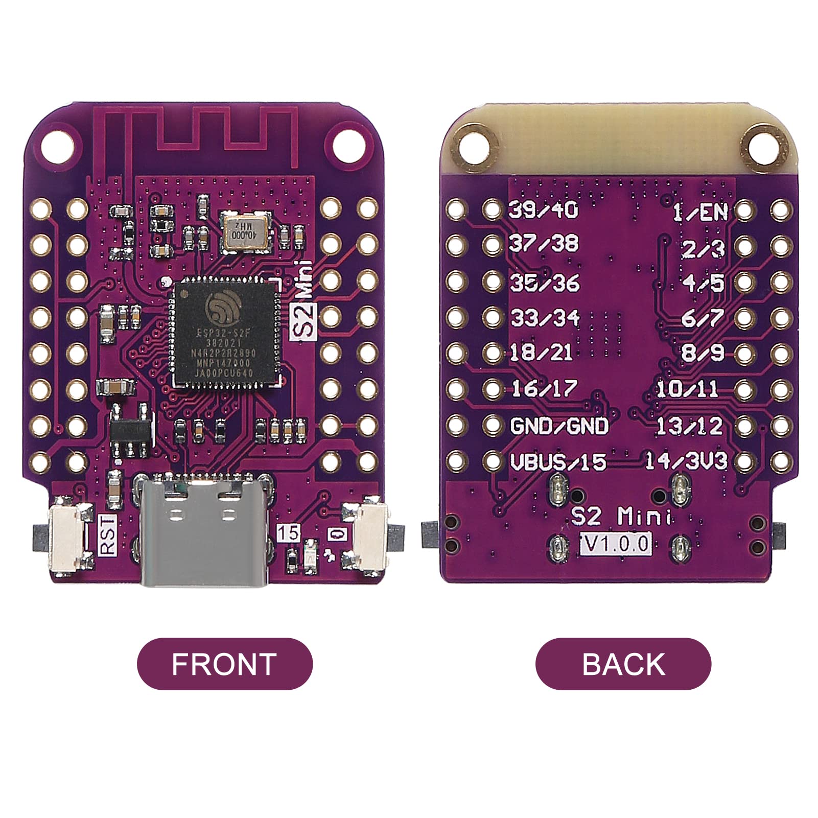 4pcs ESP32 S2 Mini WiFi Board Based ESP32-S2FN4R2 ESP32-S2 4MB Flash Type-C Connect Compatible with Arduino,MicroPython for LOLIN D1 Mini Shields
