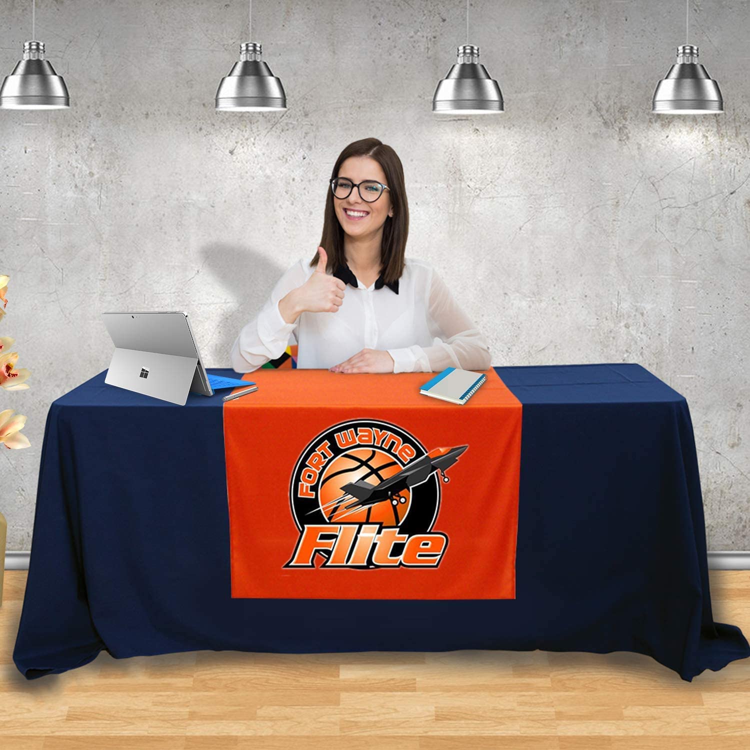 BannerBuzz Custom Table Runner Cloth, for Business, Trade Shows, Exhibitions, Events, Advertising (36" W x 90" H)