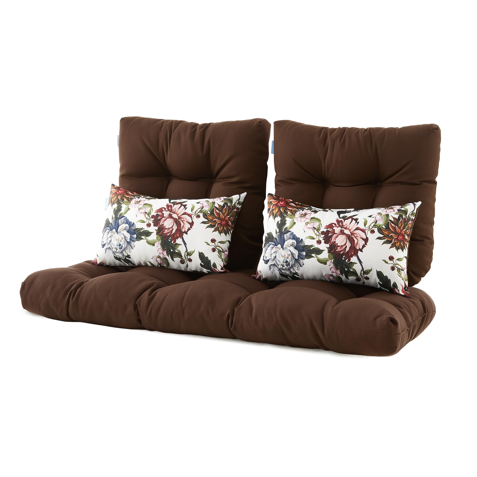 ARTPLAN Outdoor Cushions Loveseat All Weather Chair Cushions Bench Cushions Set of 5 Wicker Tufted Pillow for Patio Furniture