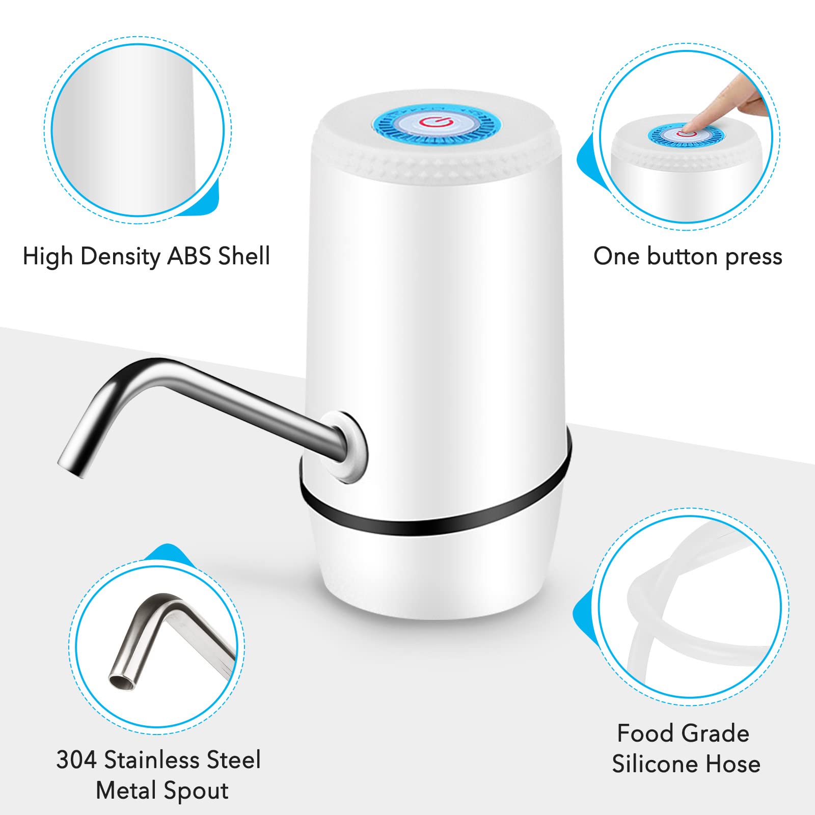 5 Gallon Water Dispenser, Electric Drinking Water Pump Automatic Portable Water Jug Pump for 5 Gallon Bottle