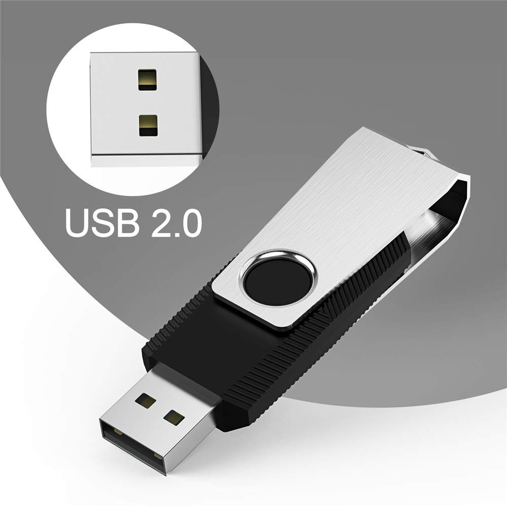 KEXIN 16GB USB Drive Bulk 50 Pack Flash Drive 16 GB USB Drive Thumb Drive Bulk Flash Drive Pack Swivel USB 2.0 (16GB, 50PCS, Black)