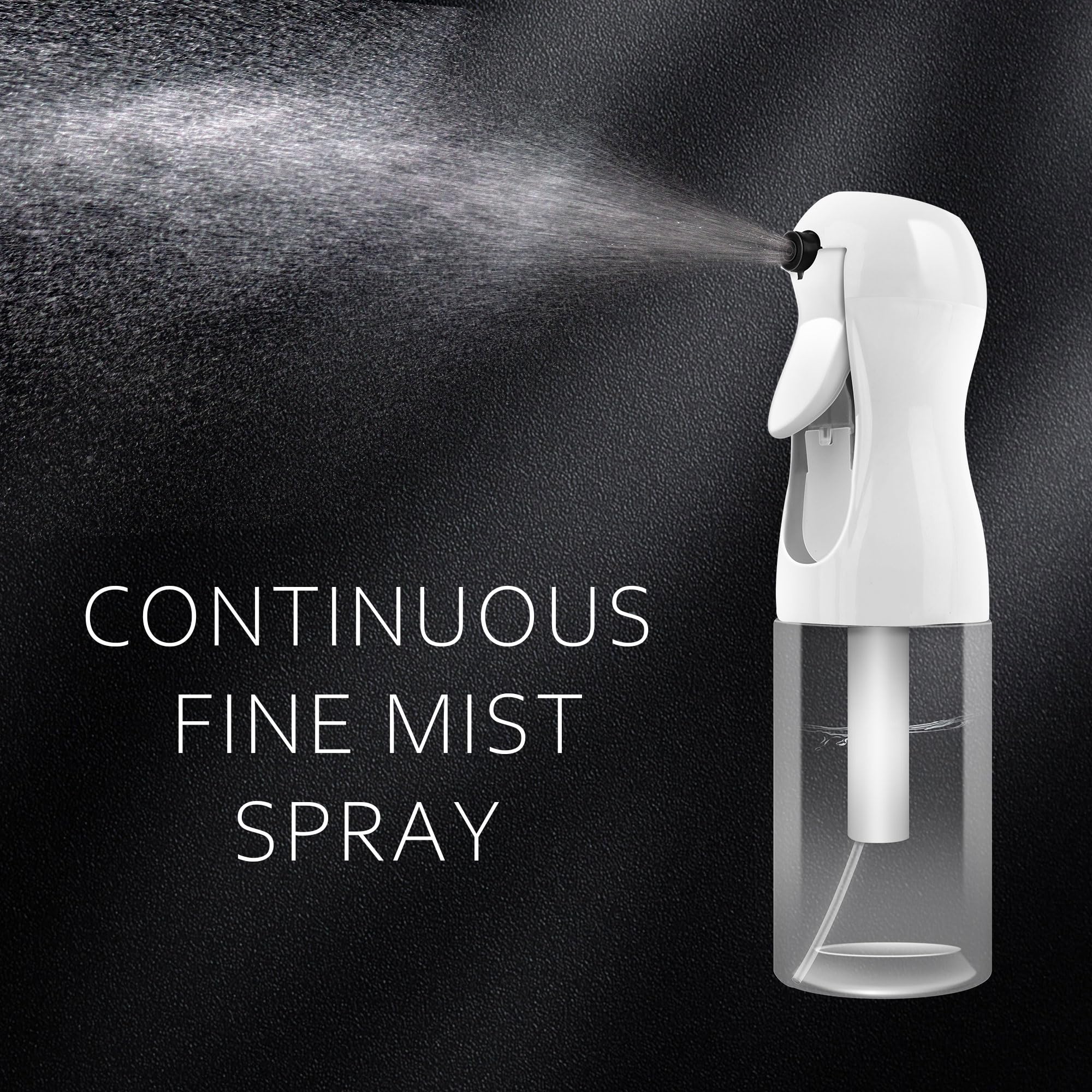 2Pcs Continuous Spray Bottle For Hair,Ultra Fine Refillable Water Mister for Hair Styling, Plants, Cleaning, Salon, Misting & Skin Care(200ml/6.8oz Clear)