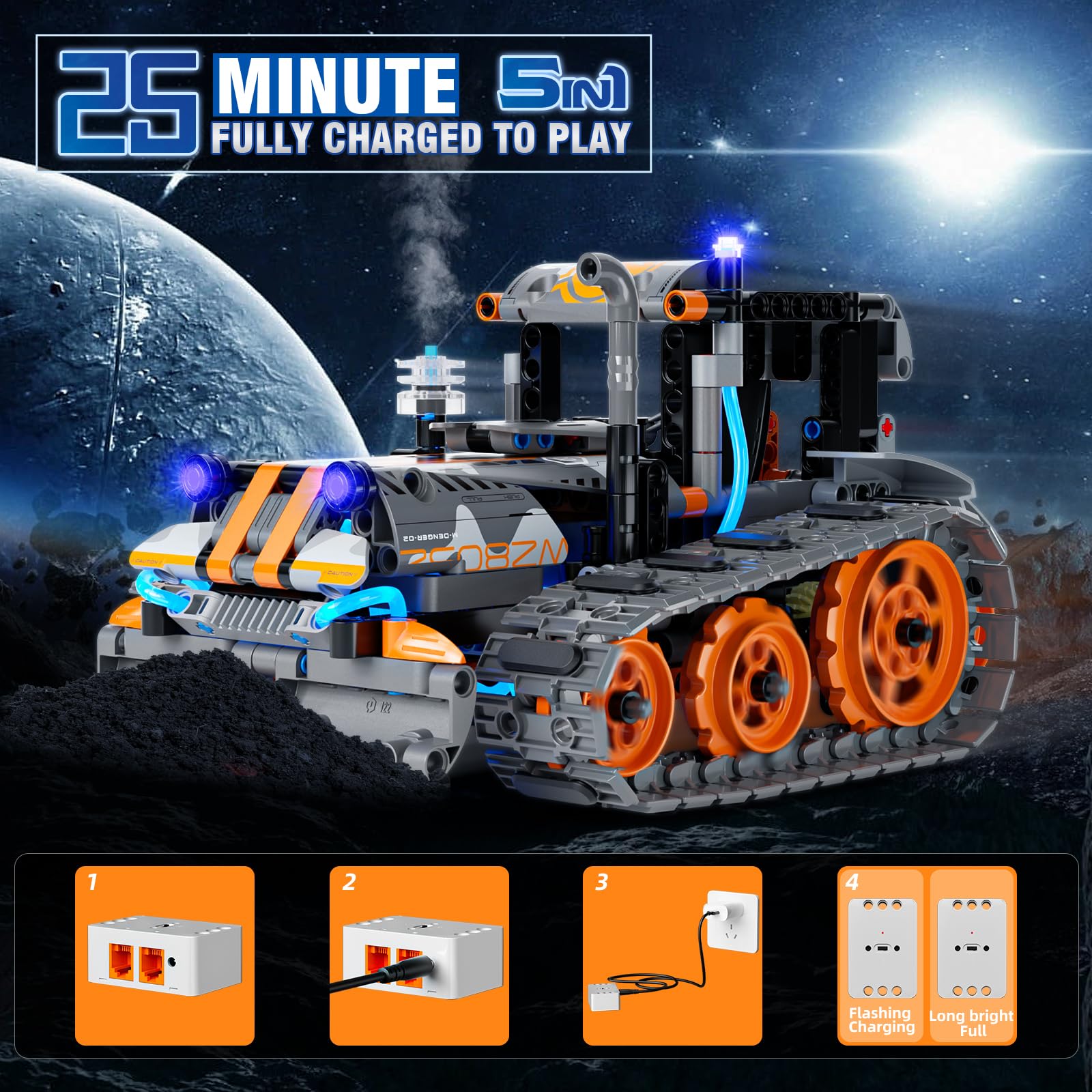28°C 5-in-1 STEM Building Set Toys for Kids Remote & App Controlled Construction Robot/Car/Tank/Bulldozer/Tracked Racer Coding Kit for Boys Girls Age 6 7 8-12+ Year Old (552 Pcs)