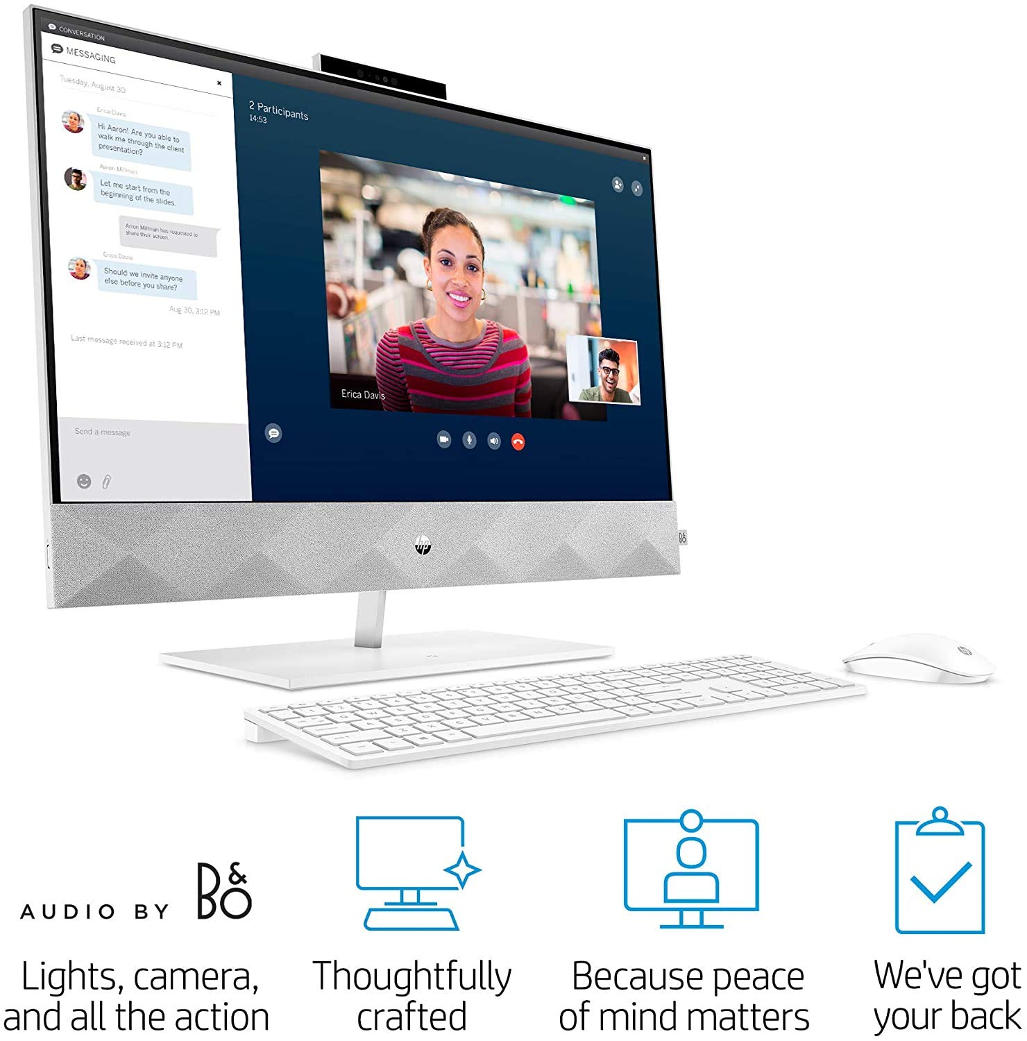 HP Pavilion 27 Touch Desktop 2TB SSD 32GB RAM Extreme (Intel Core i7-10700K Processor 3.80GHz Turbo Boost to 5.10GHz, 32 GB RAM, 2 TB SSD, 27-inch FullHD Touchscreen, Win 11) PC Computer All-in-One