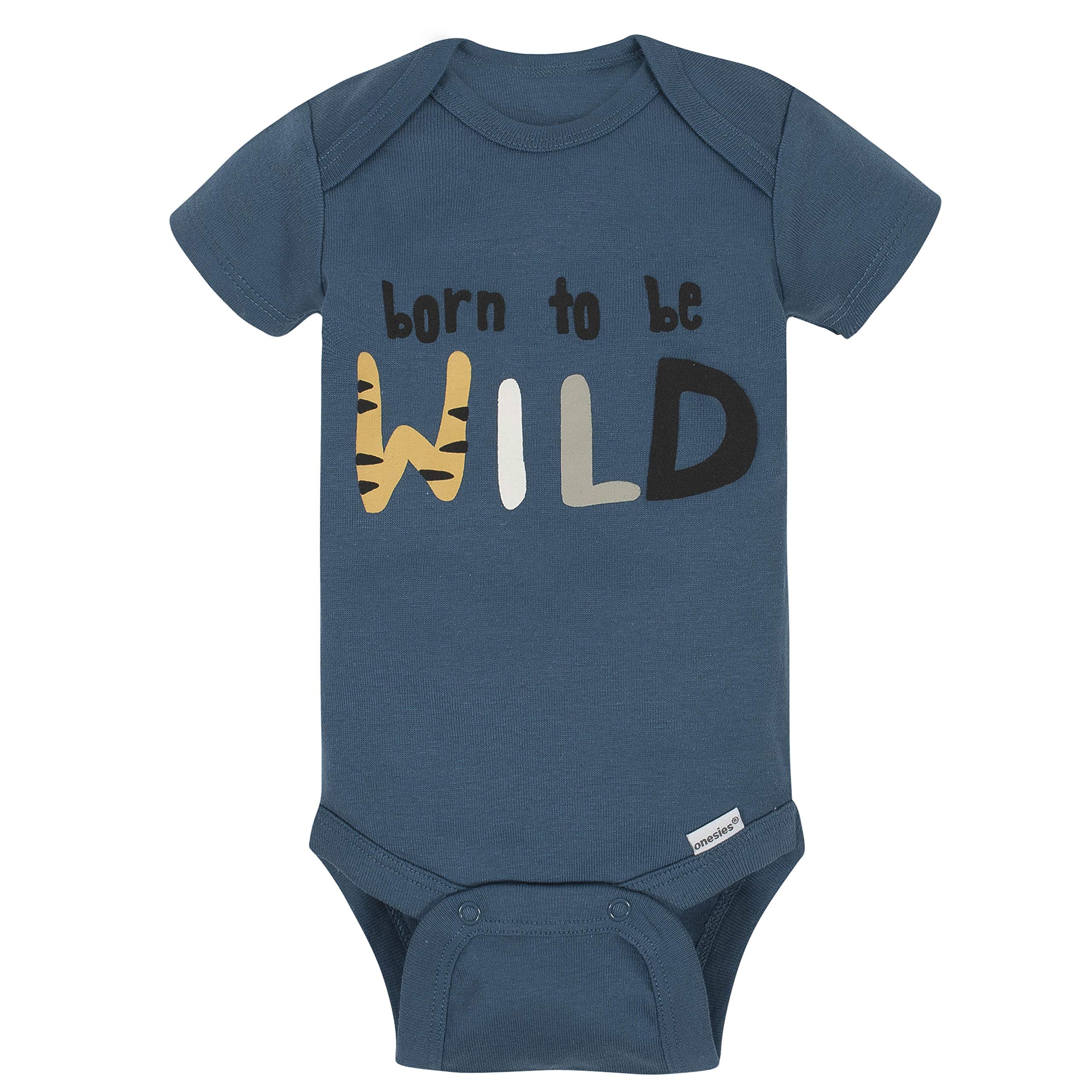 Onesies Brand Baby 3 Onesies 3 Pants Outfit Bundle Mix n Match Newborn to 12M, Black Yellow Tiger Stripe, 3-6 Months