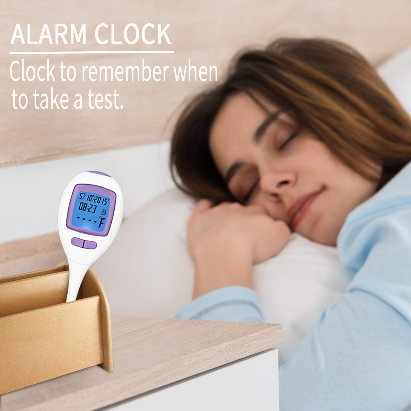 Digital Basal Thermometer for Ovulation Tracking, +/-0.09F Accuracy,60 Days of Memory for Easily Tracking Ovulation, Alarm Clock Alert, Switchable Celsius/Fahrenheit