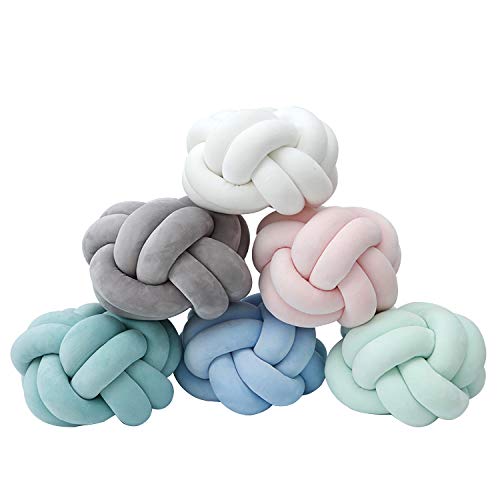 FLORAVOGUE White Knot Pillow Home Decorative Cushion - Modern Home Sofa Decor Throw Pillow 10" (White)