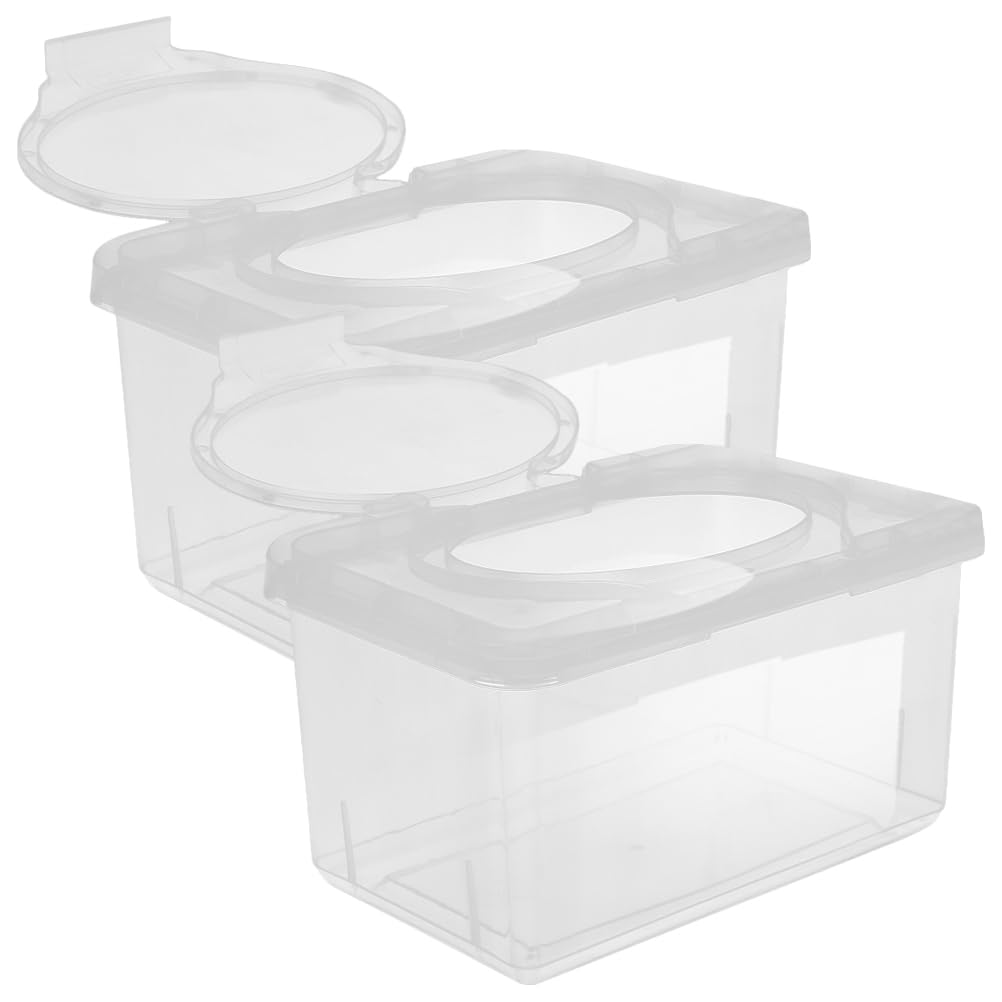 2pcs Box Baby Wipes Dispenser Portable Tissue Container Travel Refillable Wipe Box for Car Picnic Bathroom Living Room Outdoor Use