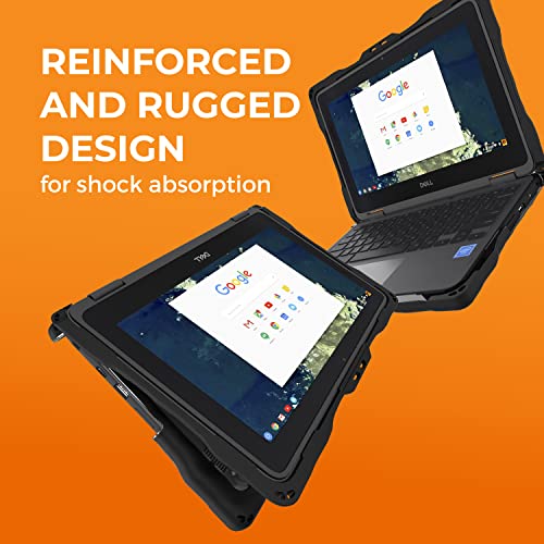 Gumdrop DropTech Laptop Case Fits Dell Chromebook 3120 | 3110 | 3100 (2-in-1) for K-12 Students Teachers and Classrooms β Drop Tested Rugged Shockproof Bumpers for Reliable Device Protection β Black