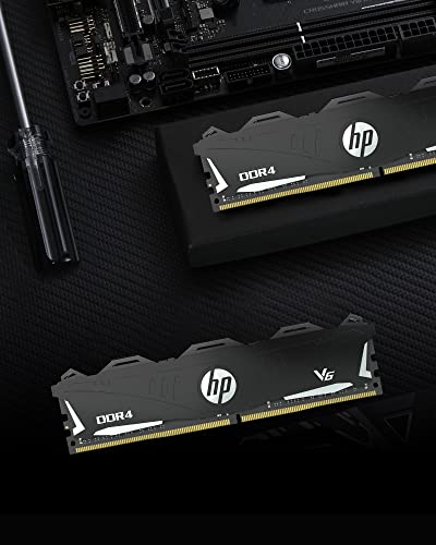HP V6 RAM 16GB Kit (8GBx2) DDR4 3600MHz CL16 1.35V Desktop Computer Gaming Memory, Black - 7TE46AA#ABC