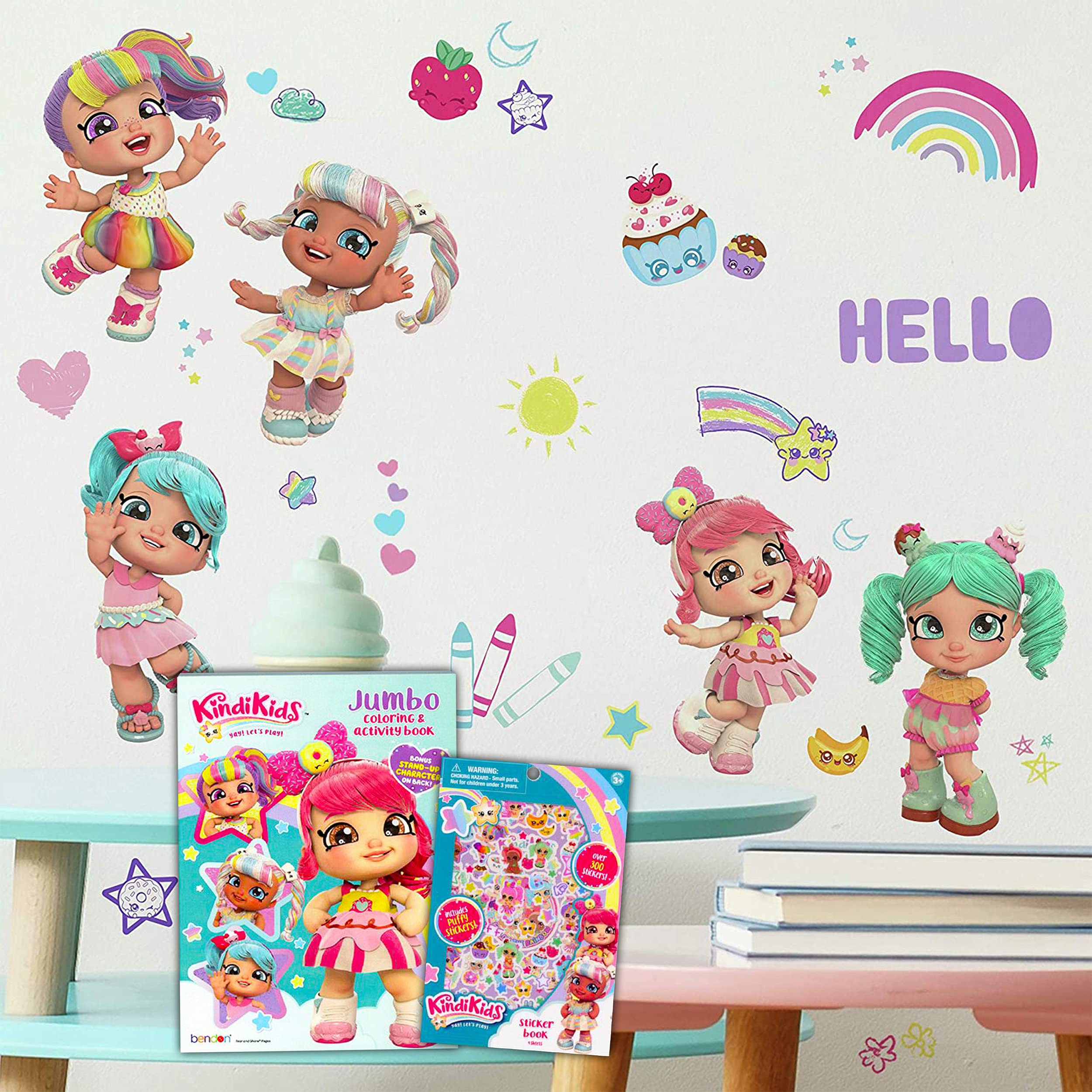 RoomMates Kindi Kids Wall Decals Bundle ~ 33 Pc Kindi Kids Room Decor Set with Kindi Kids Coloring and Activity Book and 300+ Stickers! (Kindi Kids Wall Decor), Kindi Kids party supplies